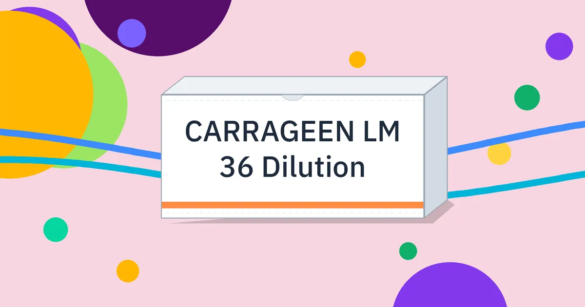 Symbolbild: Packung mit der Aufschrift CARRAGEEN LM 36 Dilution (PZN 13431262) – Verfügbarkeit und Bezug in Apotheken in Frankfurt am Main