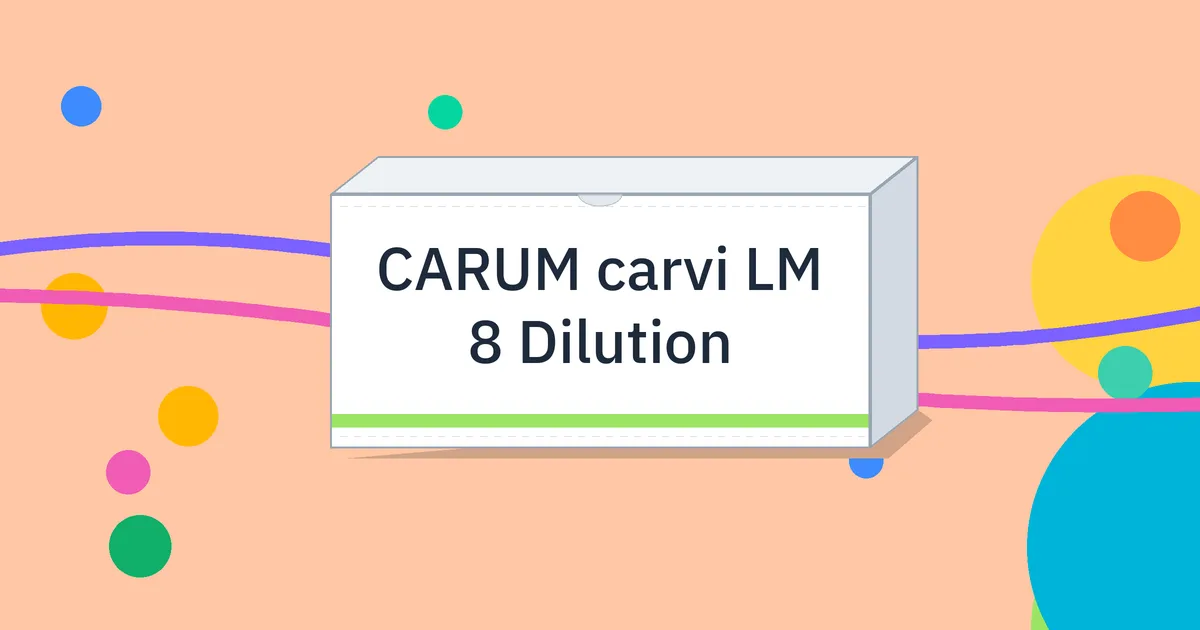 Symbolbild: Packung mit der Aufschrift CARUM carvi LM 8 Dilution (PZN 12811146) – Verfügbarkeit und Bezug in Apotheken in Frankfurt am Main