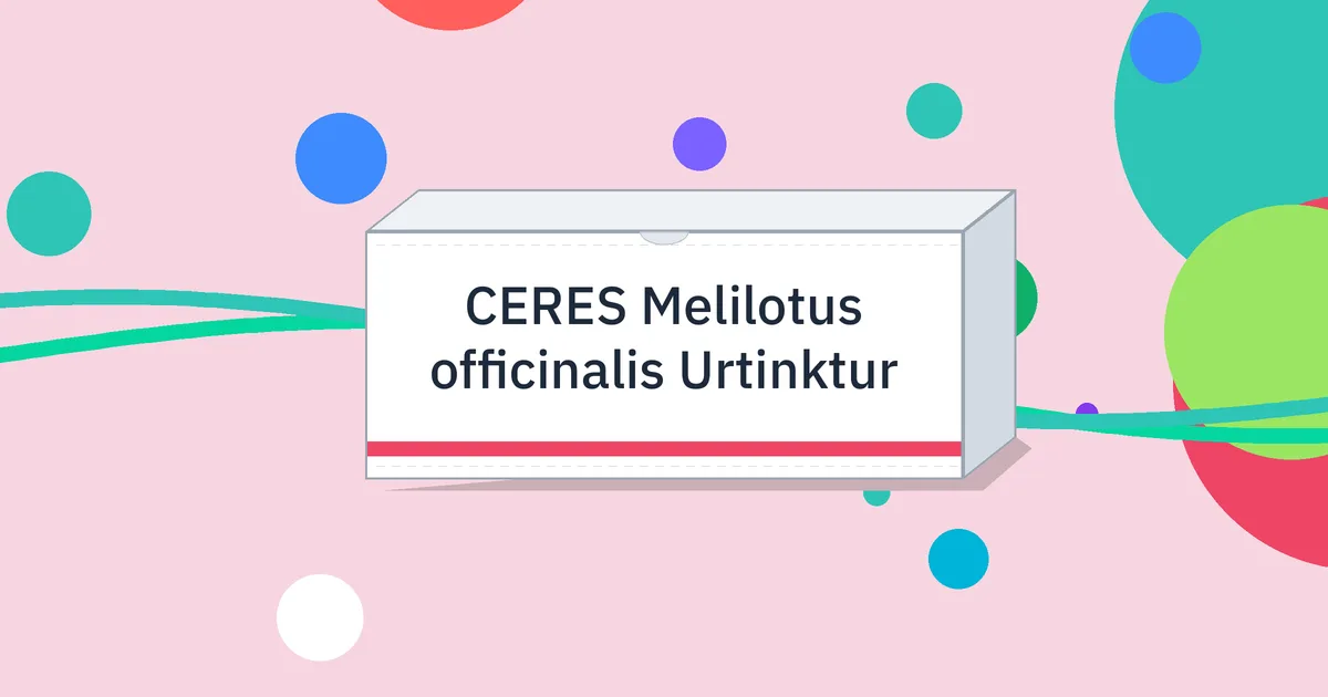 Symbolbild: Packung mit der Aufschrift CERES Melilotus officinalis Urtinktur (PZN 00179134) – Verfügbarkeit und Bezug in Apotheken in Frankfurt am Main