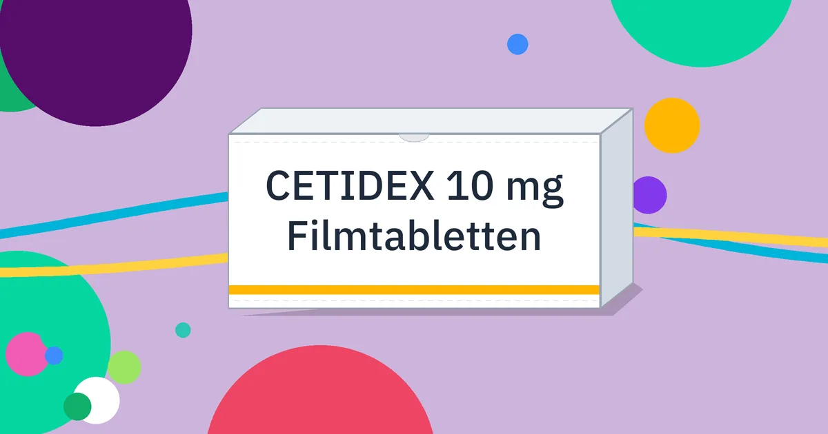 Symbolbild: Packung mit der Aufschrift CETIDEX 10 mg Filmtabletten (PZN 08892127) – Verfügbarkeit und Bezug in Apotheken in Frankfurt am Main