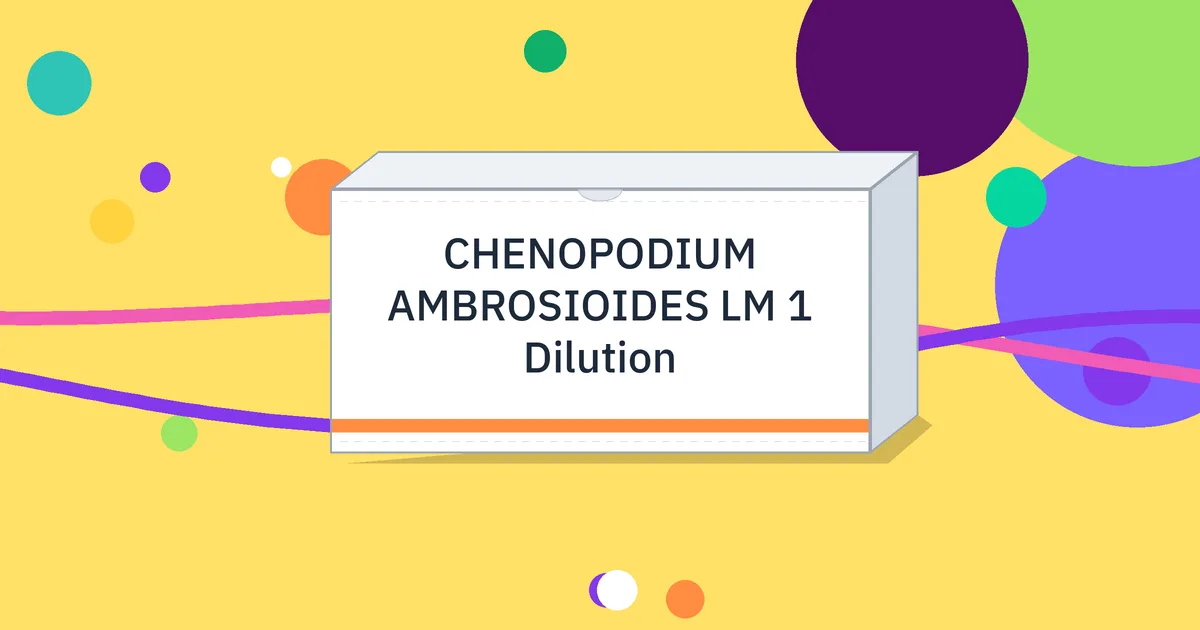Symbolbild: Packung mit der Aufschrift CHENOPODIUM AMBROSIOIDES LM 1 Dilution (PZN 13440226) – Verfügbarkeit und Bezug in Apotheken in Frankfurt am Main