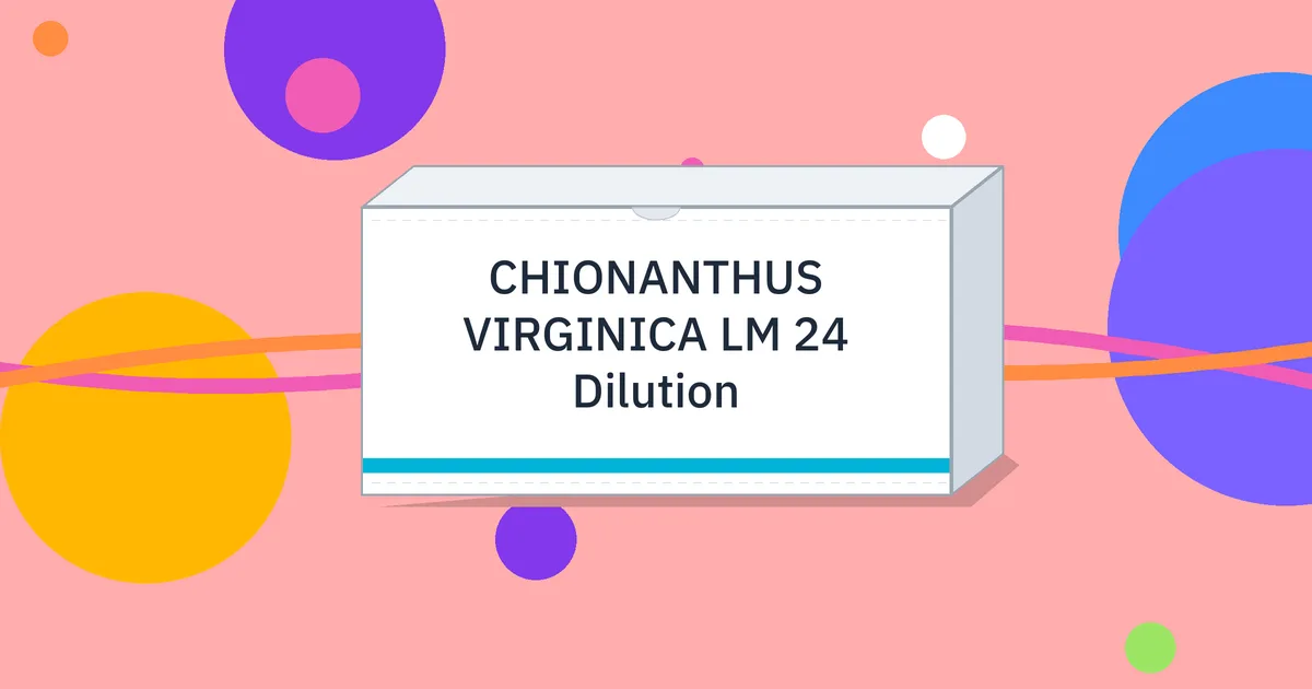 Symbolbild: Packung mit der Aufschrift CHIONANTHUS VIRGINICA LM 24 Dilution (PZN 13443302) – Verfügbarkeit und Bezug in Apotheken in Frankfurt am Main