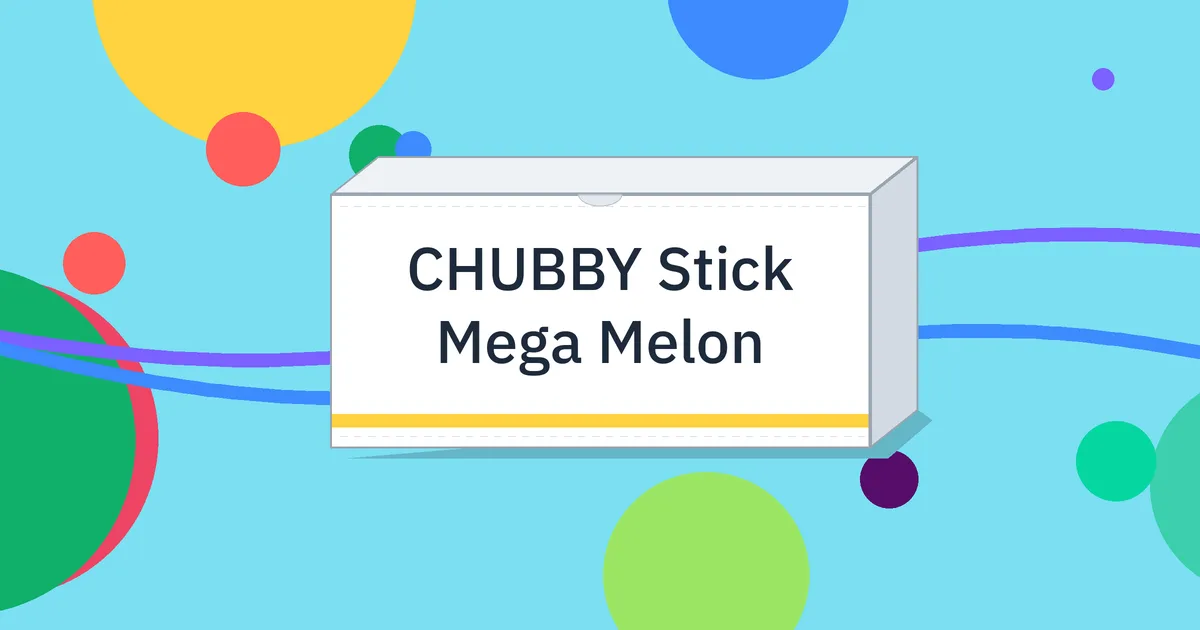 Symbolbild: Packung mit der Aufschrift CHUBBY Stick Mega Melon (PZN 18895948) – Verfügbarkeit und Bezug in Apotheken in Frankfurt am Main