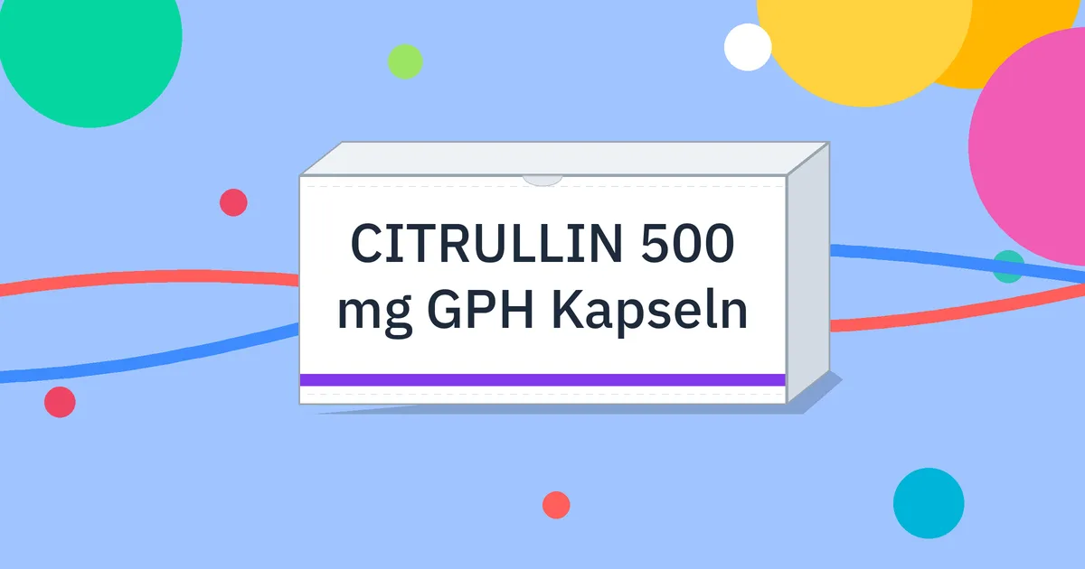 Symbolbild: Packung mit der Aufschrift CITRULLIN 500 mg GPH Kapseln (PZN 07011604) – Verfügbarkeit und Bezug in Apotheken in Frankfurt am Main