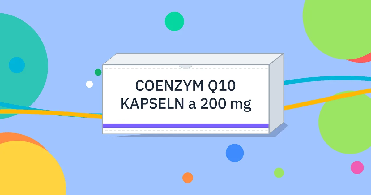 Symbolbild: Packung mit der Aufschrift COENZYM Q10 KAPSELN a 200 mg (PZN 16739575) – Verfügbarkeit und Bezug in Apotheken in Frankfurt am Main