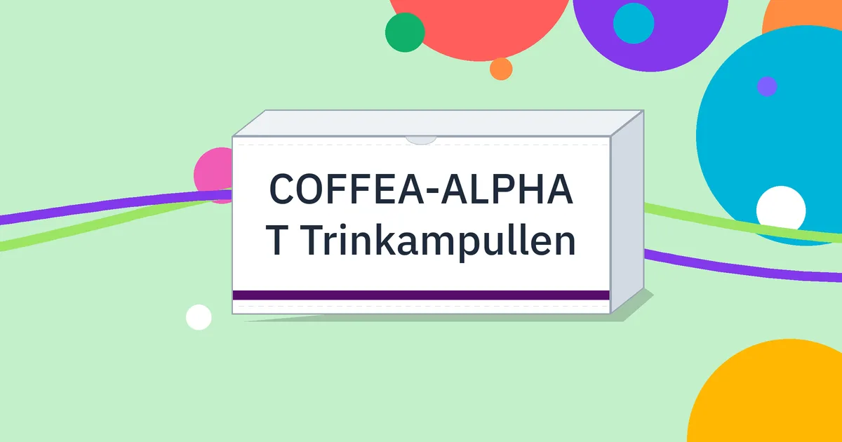 Symbolbild: Packung mit der Aufschrift COFFEA-ALPHA T Trinkampullen (PZN 10222954) – Verfügbarkeit und Bezug in Apotheken in Frankfurt am Main