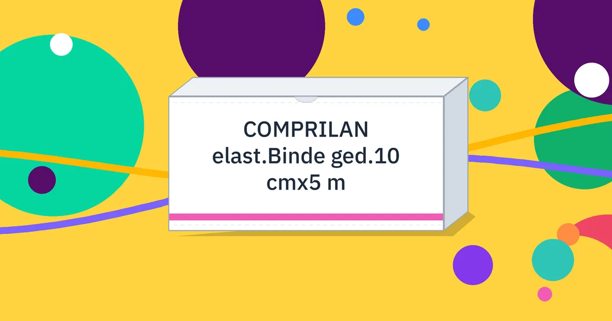 Symbolbild: Packung mit der Aufschrift COMPRILAN elast.Binde ged.10 cmx5 m (PZN 03164535) – Verfügbarkeit und Bezug in Apotheken in Frankfurt am Main