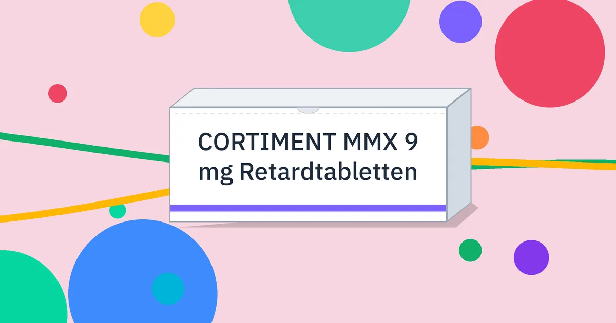 Symbolbild: Packung mit der Aufschrift CORTIMENT MMX 9 mg Retardtabletten (PZN 14033291) – Verfügbarkeit und Bezug in Apotheken in Frankfurt am Main