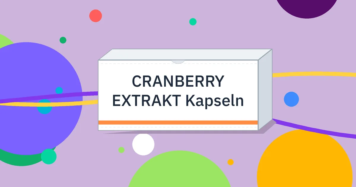 Symbolbild: Packung mit der Aufschrift CRANBERRY EXTRAKT Kapseln (PZN 20127530) – Verfügbarkeit und Bezug in Apotheken in Frankfurt am Main