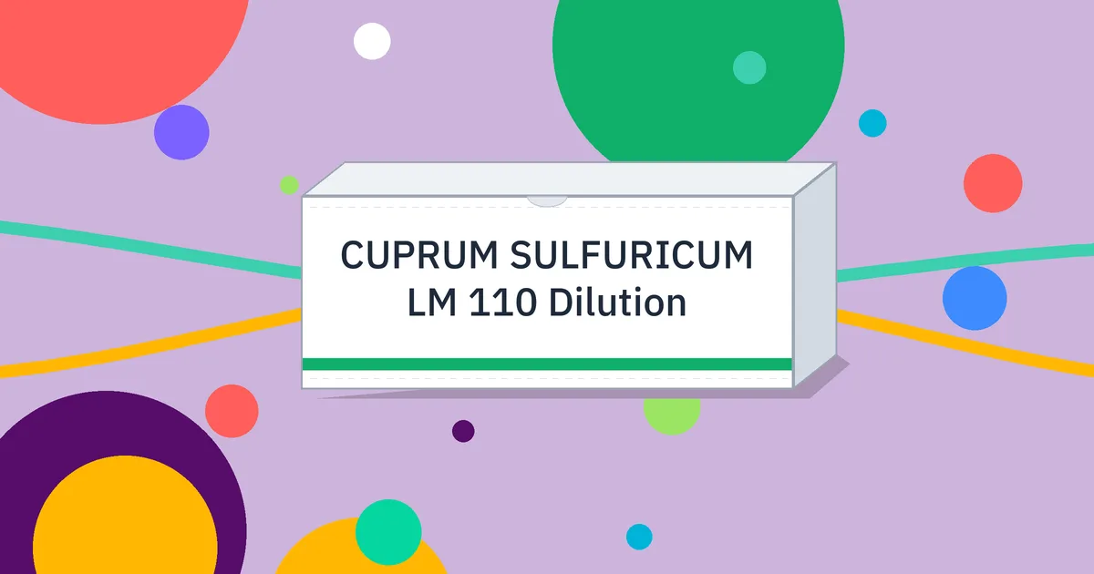 Symbolbild: Packung mit der Aufschrift CUPRUM SULFURICUM LM 110 Dilution (PZN 12839340) – Verfügbarkeit und Bezug in Apotheken in Frankfurt am Main