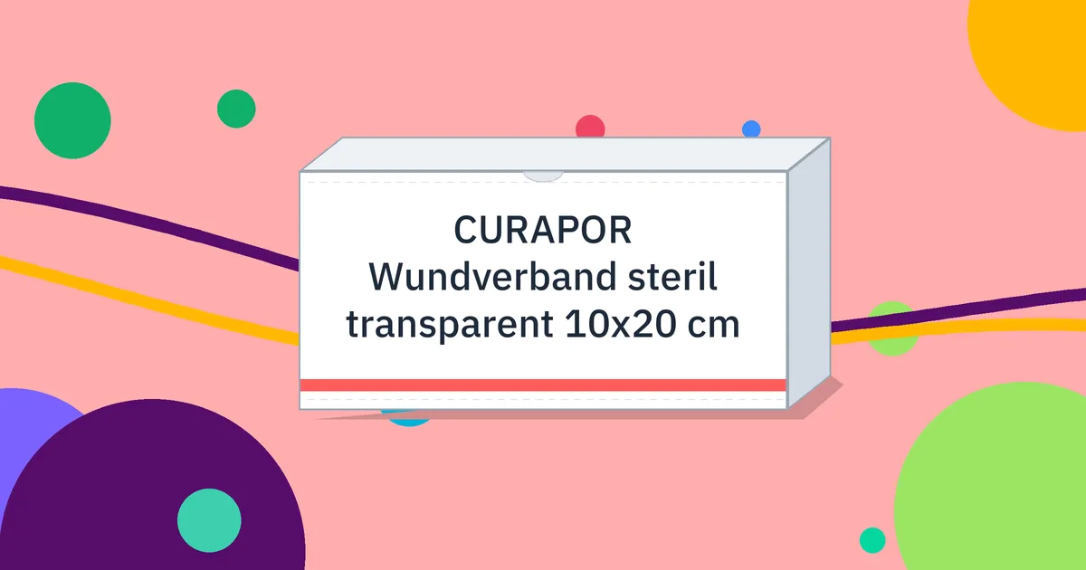 Symbolbild: Packung mit der Aufschrift CURAPOR Wundverband steril transparent 10x20 cm (PZN 19447531) – Verfügbarkeit und Bezug in Apotheken in Frankfurt am Main