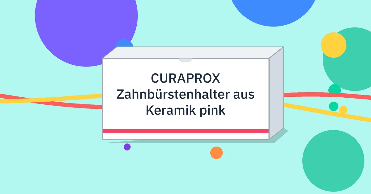 Symbolbild: Packung mit der Aufschrift CURAPROX Zahnbürstenhalter aus Keramik pink (PZN 18823038) – Verfügbarkeit und Bezug in Apotheken in Frankfurt am Main