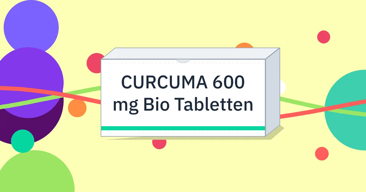 Symbolbild: Packung mit der Aufschrift CURCUMA 600 mg Bio Tabletten (PZN 12507425) – Verfügbarkeit und Bezug in Apotheken in Frankfurt am Main