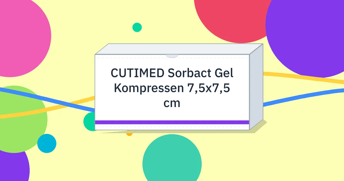 Symbolbild: Packung mit der Aufschrift CUTIMED Sorbact Gel Kompressen 7,5x7,5 cm (PZN 19347137) – Verfügbarkeit und Bezug in Apotheken in Frankfurt am Main