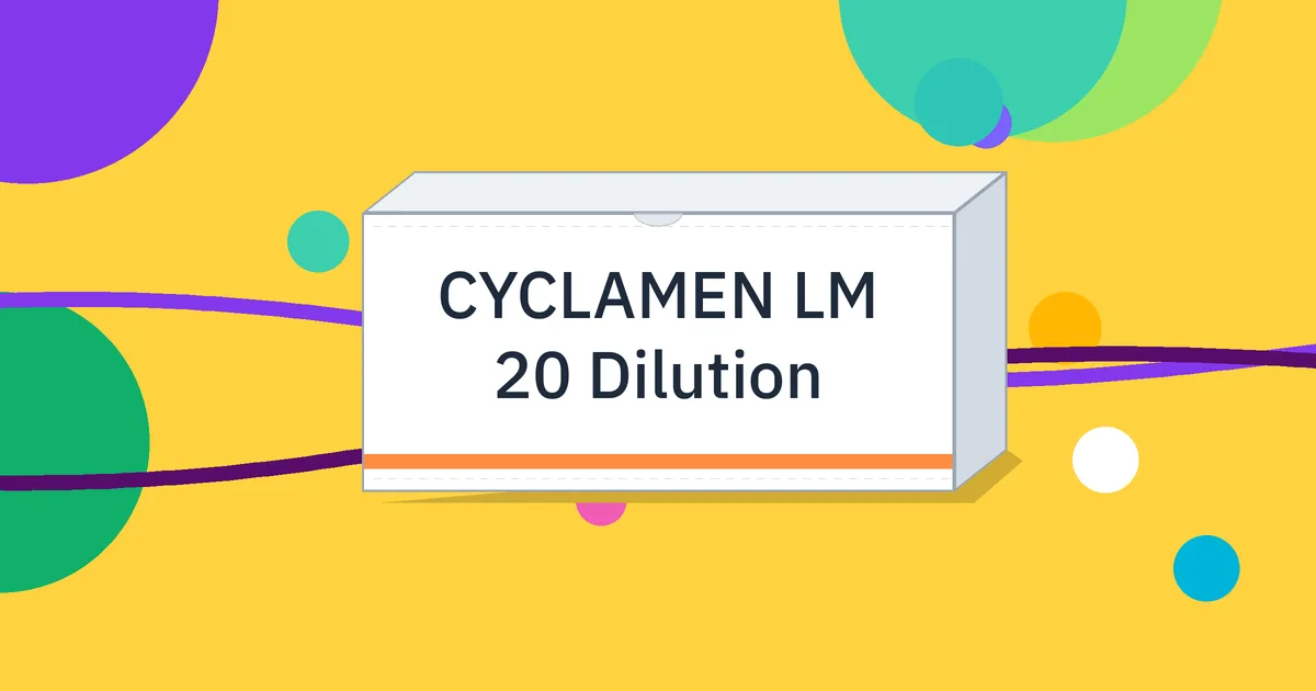 Symbolbild: Packung mit der Aufschrift CYCLAMEN LM 20 Dilution (PZN 12840490) – Verfügbarkeit und Bezug in Apotheken in Frankfurt am Main