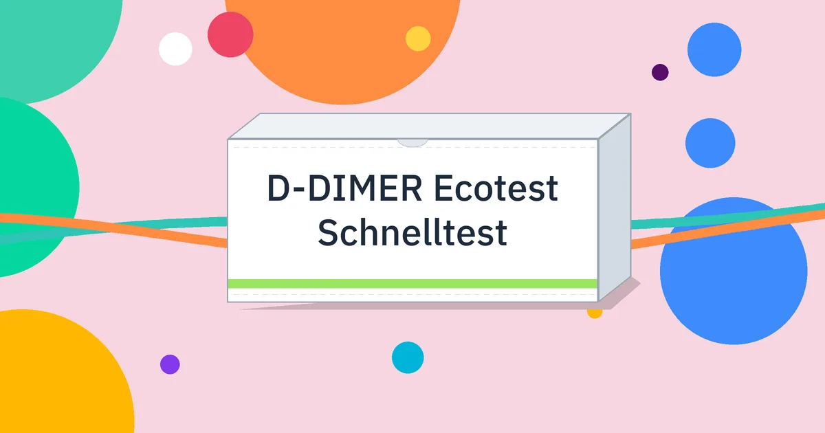 Symbolbild: Packung mit der Aufschrift D-DIMER Ecotest Schnelltest (PZN 10420097) – Verfügbarkeit und Bezug in Apotheken in Frankfurt am Main