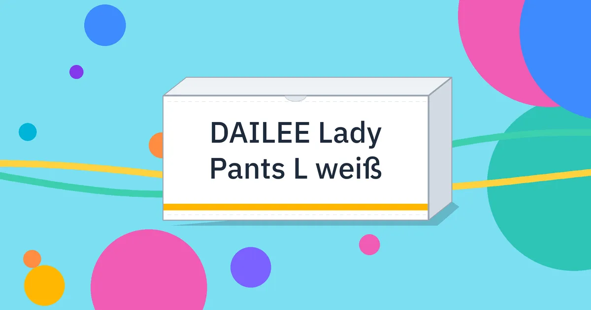 Symbolbild: Packung mit der Aufschrift DAILEE Lady Pants L weiß (PZN 16850723) – Verfügbarkeit und Bezug in Apotheken in Frankfurt am Main