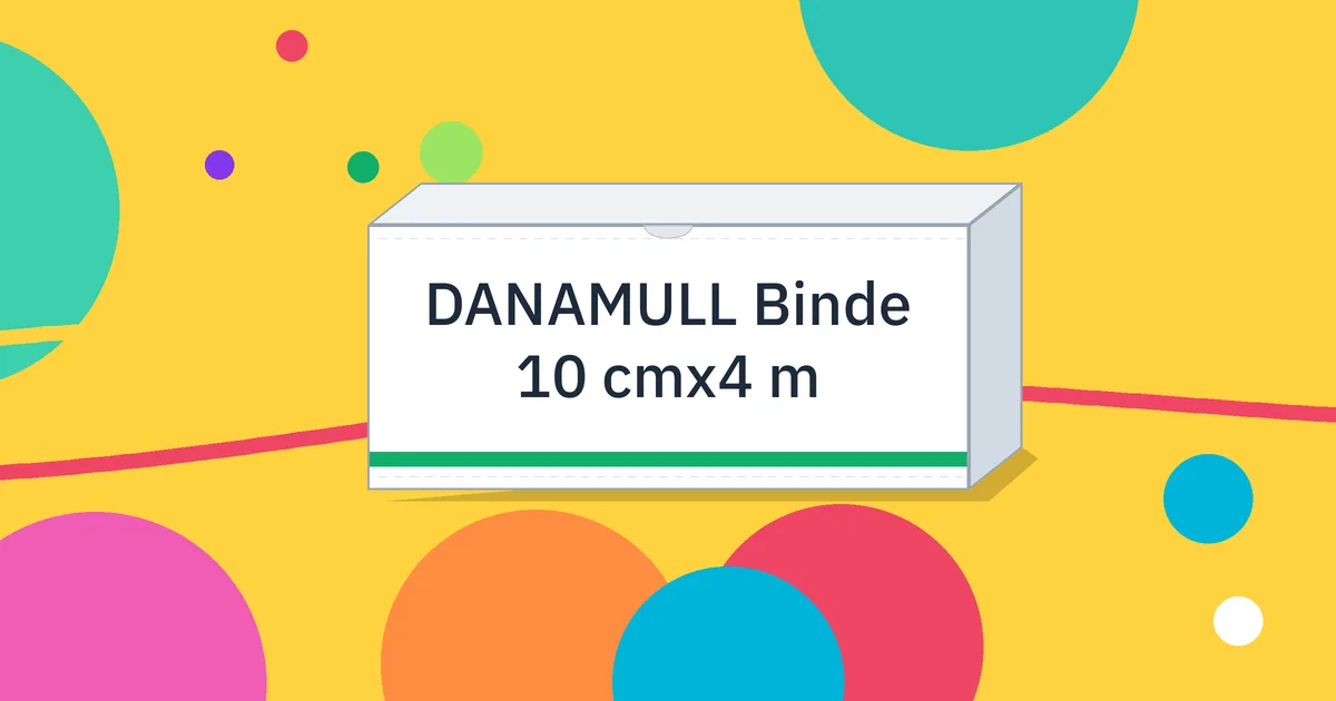 Symbolbild: Packung mit der Aufschrift DANAMULL Binde 10 cmx4 m (PZN 07636959) – Verfügbarkeit und Bezug in Apotheken in Frankfurt am Main