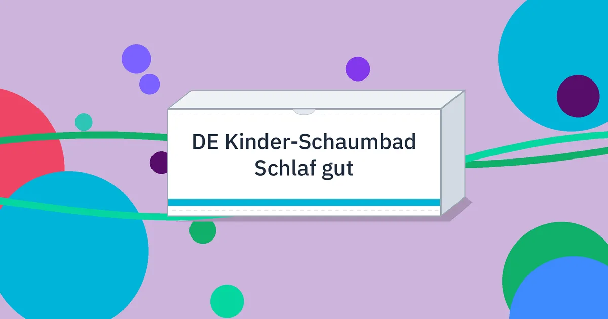 Symbolbild: Packung mit der Aufschrift DE Kinder-Schaumbad Schlaf gut (PZN 19379640) – Verfügbarkeit und Bezug in Apotheken in Frankfurt am Main