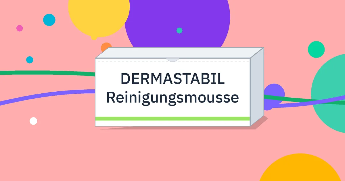 Symbolbild: Packung mit der Aufschrift DERMASTABIL Reinigungsmousse (PZN 15375705) – Verfügbarkeit und Bezug in Apotheken in Frankfurt am Main