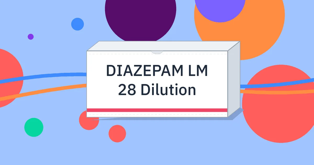 Symbolbild: Packung mit der Aufschrift DIAZEPAM LM 28 Dilution (PZN 12841029) – Verfügbarkeit und Bezug in Apotheken in Frankfurt am Main