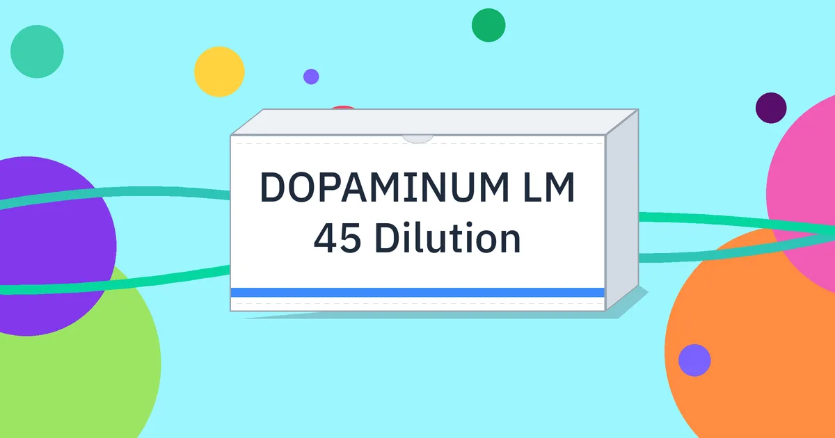 Symbolbild: Packung mit der Aufschrift DOPAMINUM LM 45 Dilution (PZN 12842922) – Verfügbarkeit und Bezug in Apotheken in Frankfurt am Main