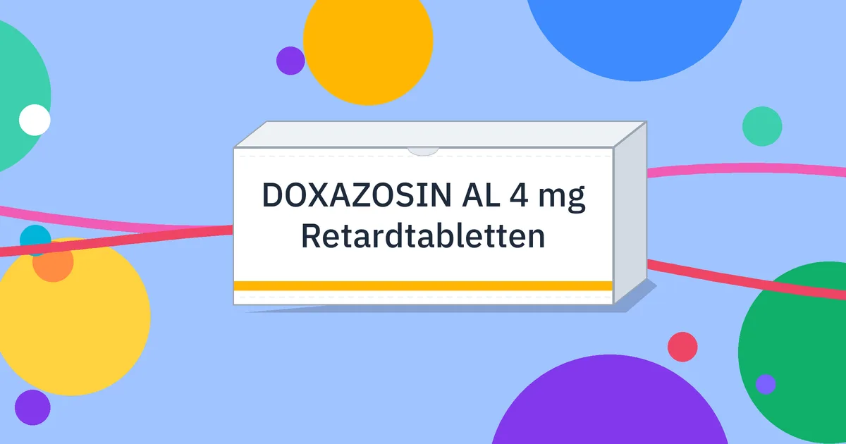 Symbolbild: Packung mit der Aufschrift DOXAZOSIN AL 4 mg Retardtabletten (PZN 03126167) – Verfügbarkeit und Bezug in Apotheken in Frankfurt am Main
