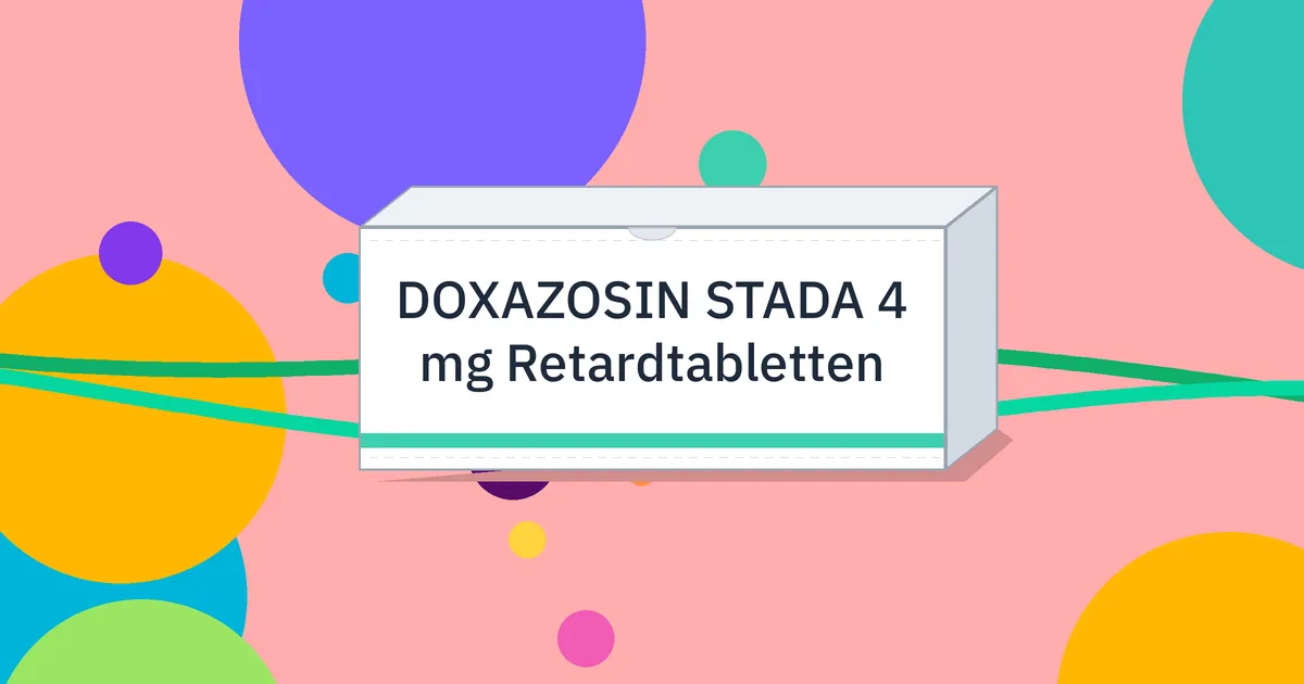 Symbolbild: Packung mit der Aufschrift DOXAZOSIN STADA 4 mg Retardtabletten (PZN 03100564) – Verfügbarkeit und Bezug in Apotheken in Frankfurt am Main