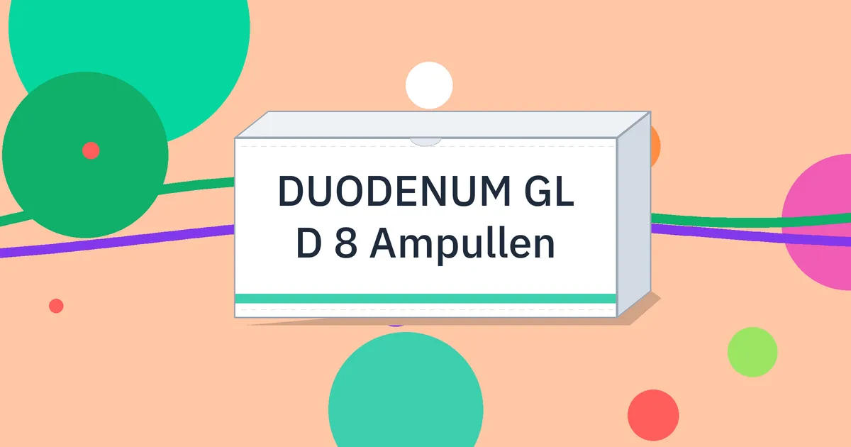 Symbolbild: Packung mit der Aufschrift DUODENUM GL D 8 Ampullen (PZN 02919291) – Verfügbarkeit und Bezug in Apotheken in Frankfurt am Main
