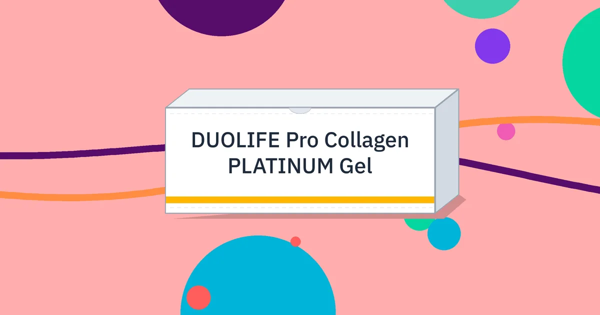 Symbolbild: Packung mit der Aufschrift DUOLIFE Pro Collagen PLATINUM Gel (PZN 20849654) – Verfügbarkeit und Bezug in Apotheken in Frankfurt am Main