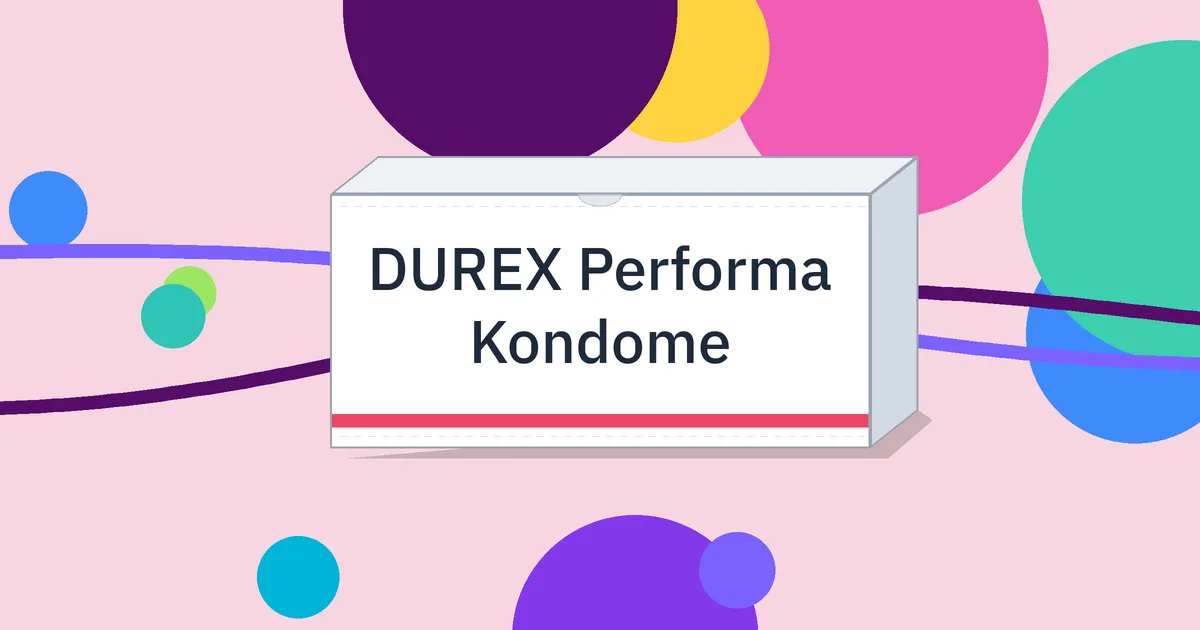 Symbolbild: Packung mit der Aufschrift DUREX Performa Kondome (PZN 16811143) – Verfügbarkeit und Bezug in Apotheken in Frankfurt am Main