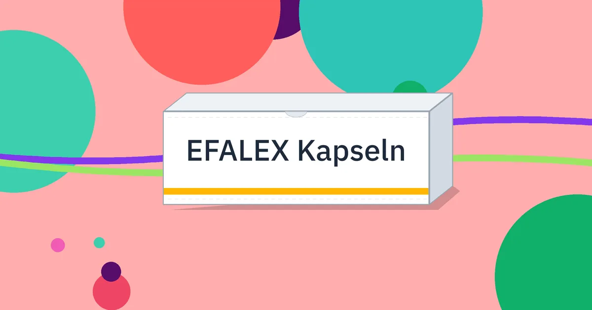 Symbolbild: Packung mit der Aufschrift EFALEX Kapseln (PZN 00379330) – Verfügbarkeit und Bezug in Apotheken in Frankfurt am Main