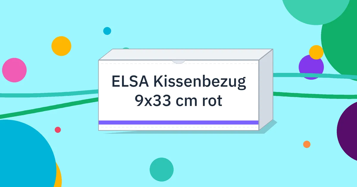 Symbolbild: Packung mit der Aufschrift ELSA Kissenbezug 9x33 cm rot (PZN 06795934) – Verfügbarkeit und Bezug in Apotheken in Frankfurt am Main