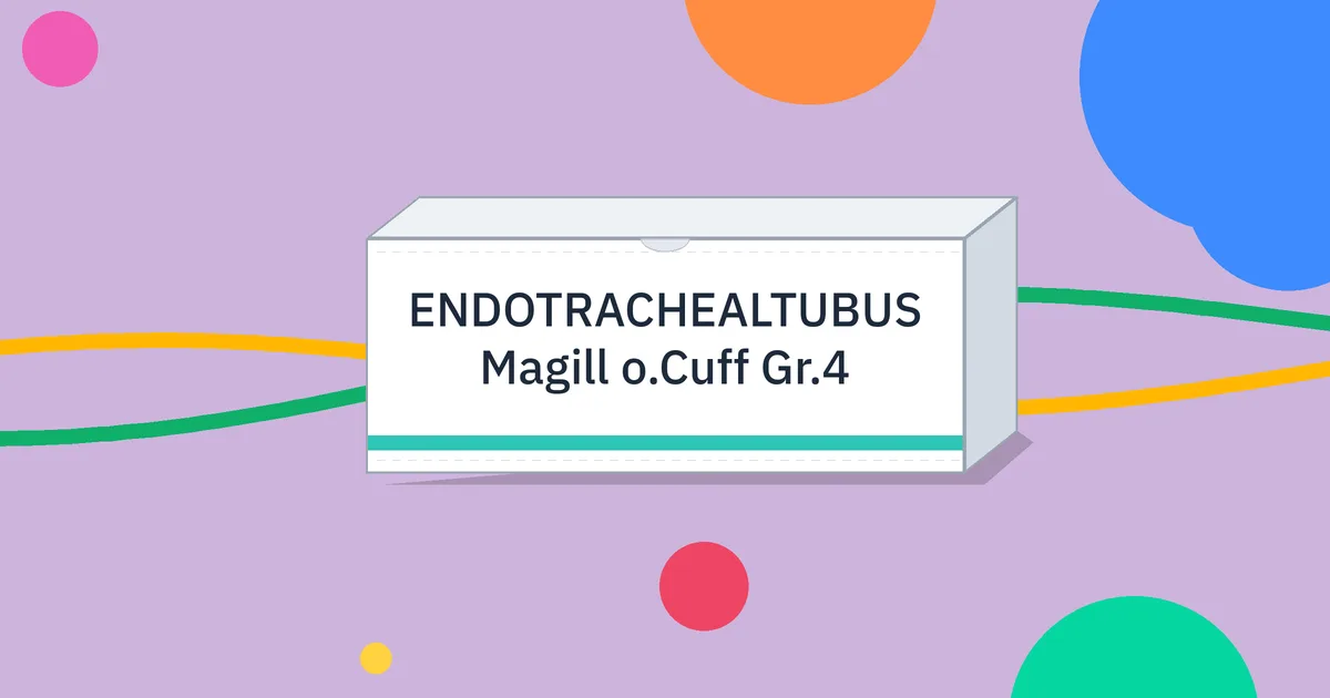 Symbolbild: Packung mit der Aufschrift ENDOTRACHEALTUBUS Magill o.Cuff Gr.4 (PZN 05904574) – Verfügbarkeit und Bezug in Apotheken in Frankfurt am Main