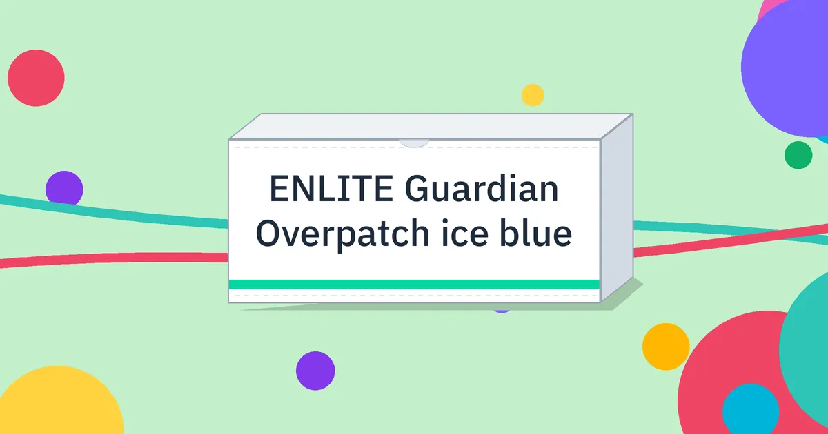 Symbolbild: Packung mit der Aufschrift ENLITE Guardian Overpatch ice blue (PZN 19865487) – Verfügbarkeit und Bezug in Apotheken in Frankfurt am Main