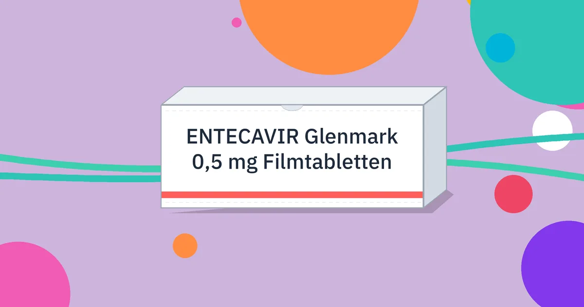 Symbolbild: Packung mit der Aufschrift ENTECAVIR Glenmark 0,5 mg Filmtabletten (PZN 19521049) – Verfügbarkeit und Bezug in Apotheken in Frankfurt am Main