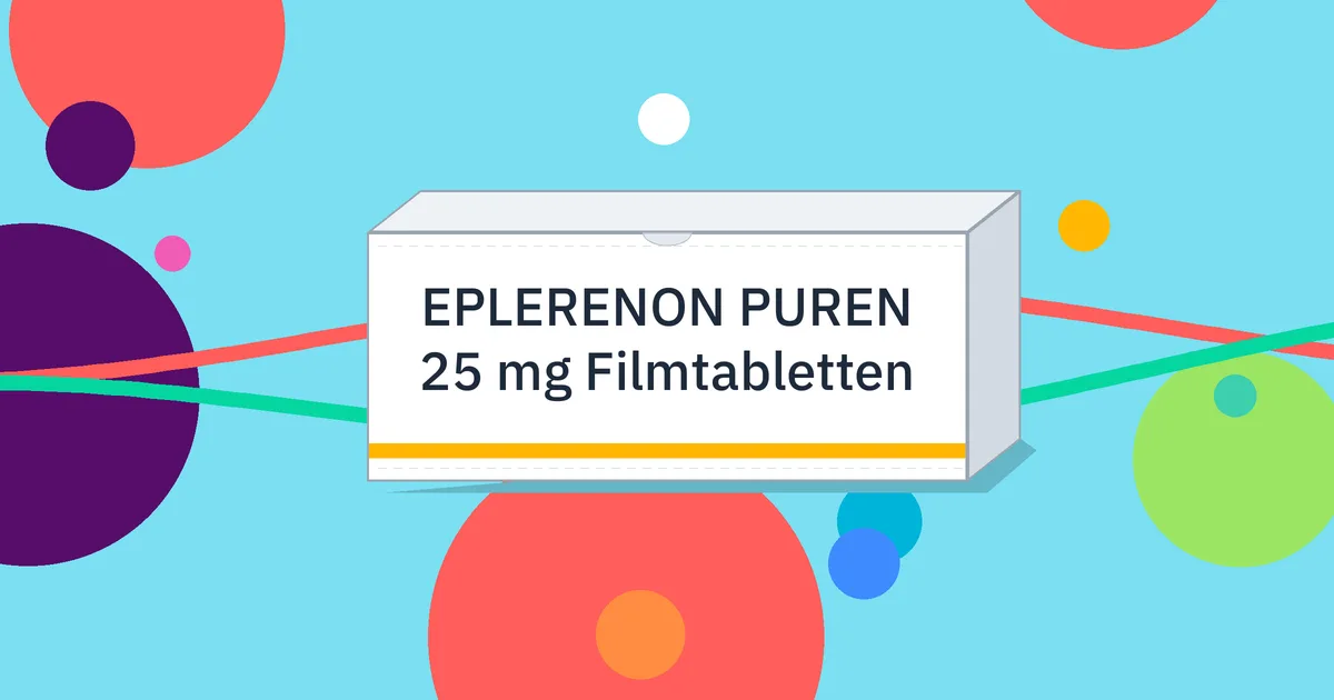 Symbolbild: Packung mit der Aufschrift EPLERENON PUREN 25 mg Filmtabletten (PZN 17978810) – Verfügbarkeit und Bezug in Apotheken in Frankfurt am Main