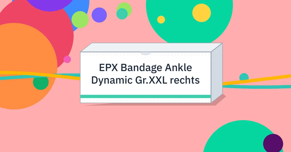 Symbolbild: Packung mit der Aufschrift EPX Bandage Ankle Dynamic Gr.XXL rechts (PZN 07640760) – Verfügbarkeit und Bezug in Apotheken in Frankfurt am Main