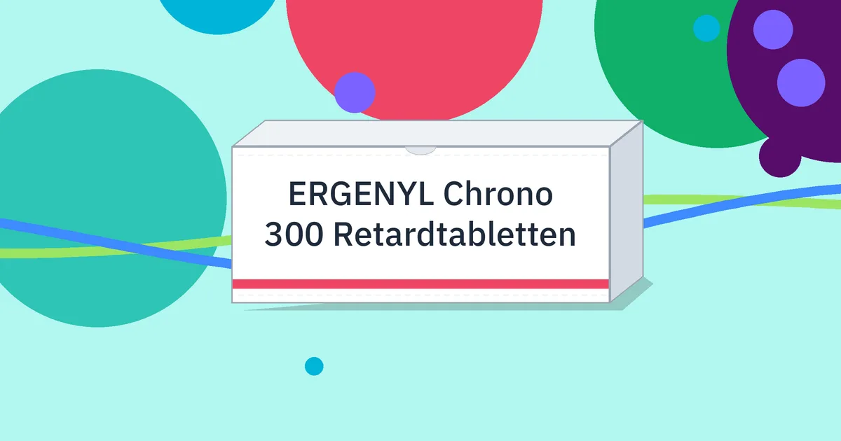Symbolbild: Packung mit der Aufschrift ERGENYL Chrono 300 Retardtabletten (PZN 06305798) – Verfügbarkeit und Bezug in Apotheken in Frankfurt am Main