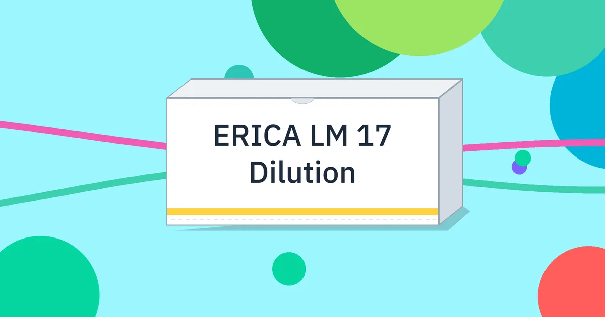 Symbolbild: Packung mit der Aufschrift ERICA LM 17 Dilution (PZN 13477732) – Verfügbarkeit und Bezug in Apotheken in Frankfurt am Main