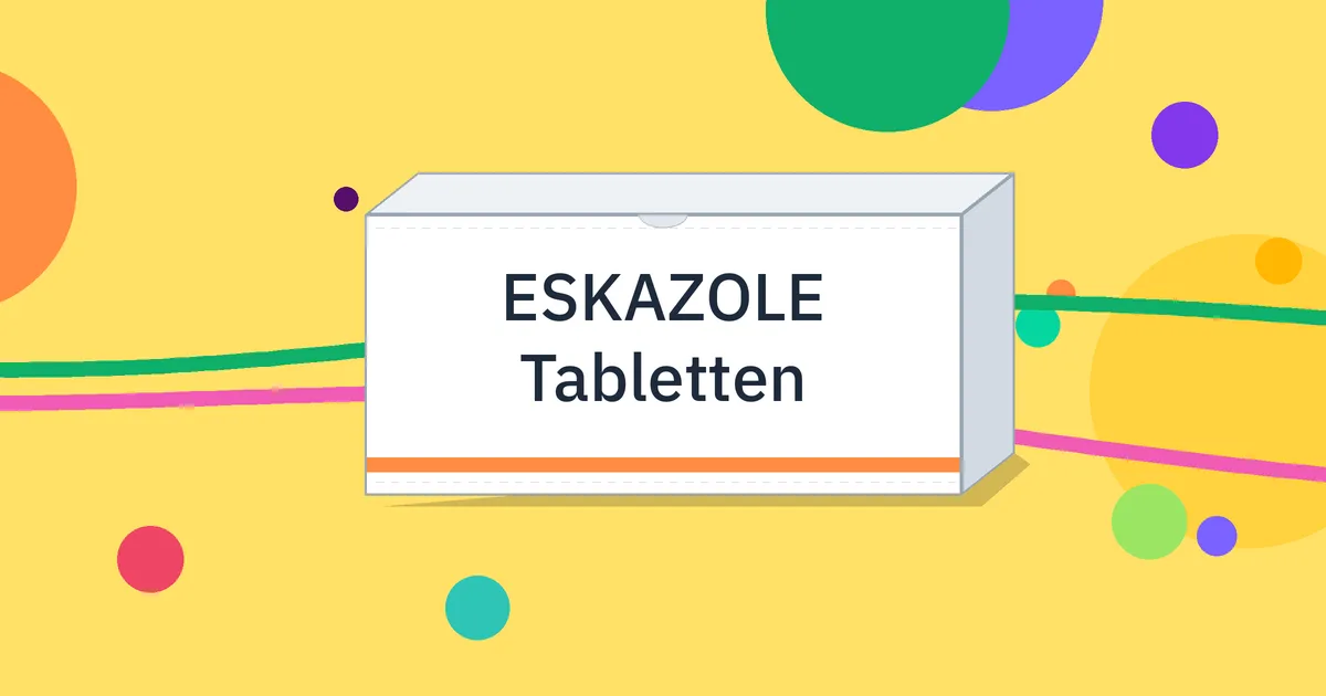 Symbolbild: Packung mit der Aufschrift ESKAZOLE Tabletten (PZN 04316970) – Verfügbarkeit und Bezug in Apotheken in Frankfurt am Main