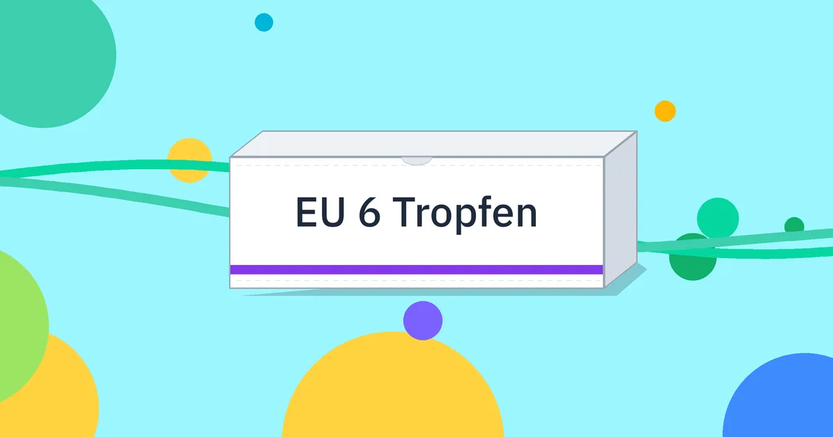 Symbolbild: Packung mit der Aufschrift EU 6 Tropfen (PZN 09628409) – Verfügbarkeit und Bezug in Apotheken in Frankfurt am Main