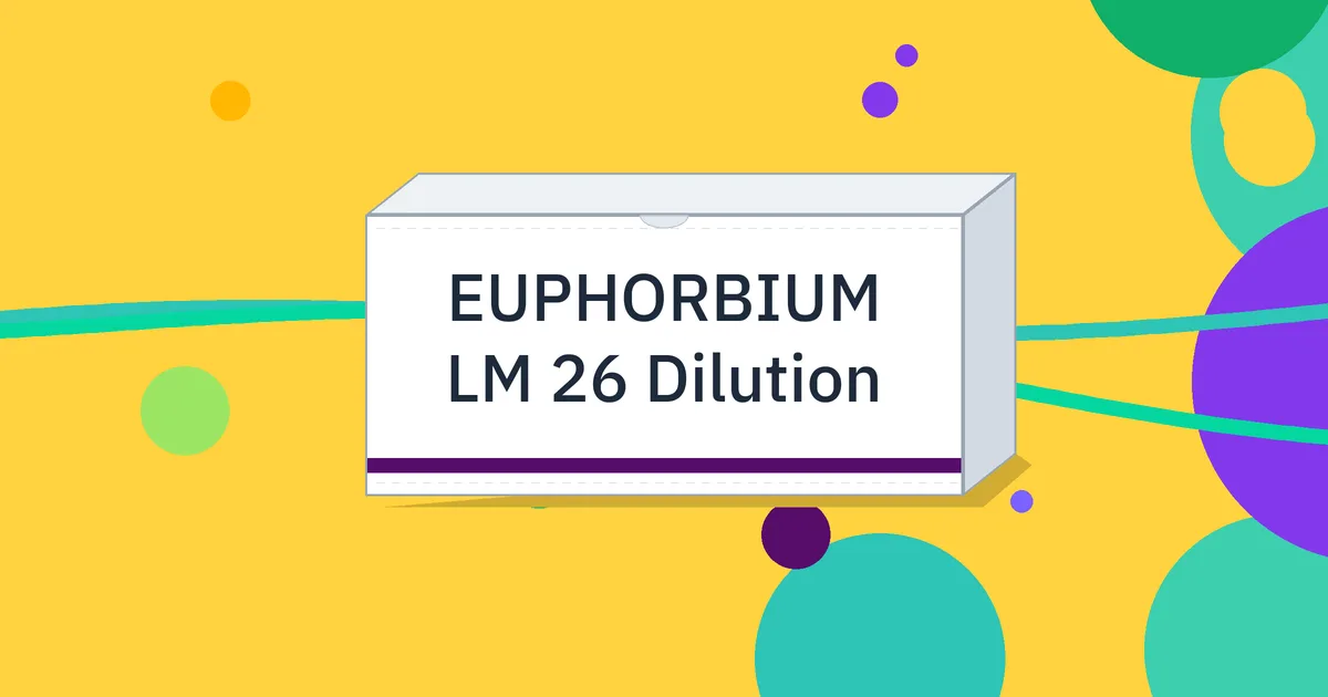 Symbolbild: Packung mit der Aufschrift EUPHORBIUM LM 26 Dilution (PZN 13483365) – Verfügbarkeit und Bezug in Apotheken in Frankfurt am Main