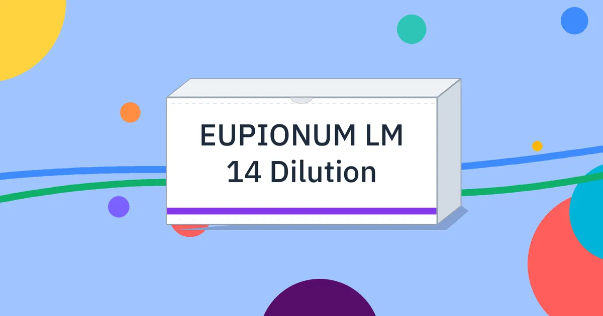 Symbolbild: Packung mit der Aufschrift EUPIONUM LM 14 Dilution (PZN 13483709) – Verfügbarkeit und Bezug in Apotheken in Frankfurt am Main