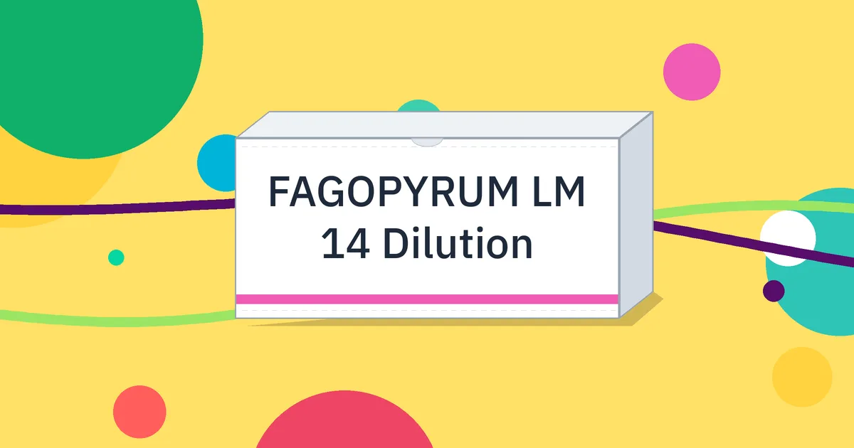 Symbolbild: Packung mit der Aufschrift FAGOPYRUM LM 14 Dilution (PZN 13486524) – Verfügbarkeit und Bezug in Apotheken in Frankfurt am Main
