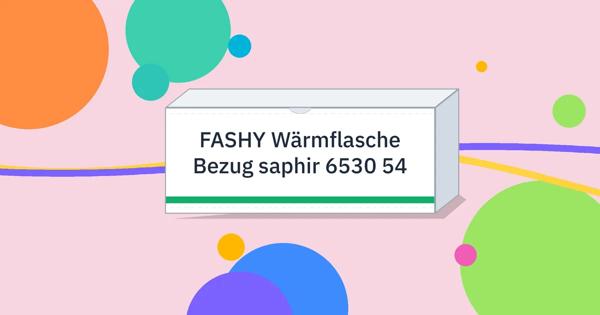 Symbolbild: Packung mit der Aufschrift FASHY Wärmflasche Bezug saphir 6530 54 (PZN 11131219) – Verfügbarkeit und Bezug in Apotheken in Frankfurt am Main
