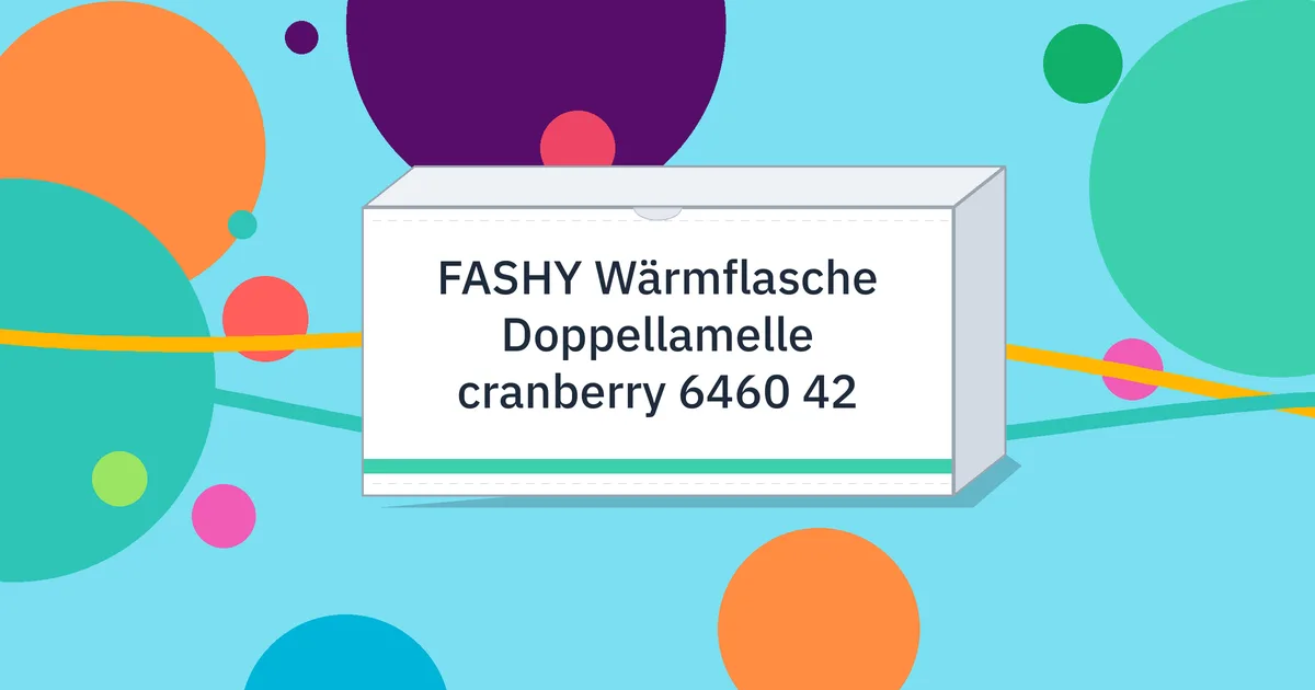 Symbolbild: Packung mit der Aufschrift FASHY Wärmflasche Doppellamelle cranberry 6460 42 (PZN 11131171) – Verfügbarkeit und Bezug in Apotheken in Frankfurt am Main