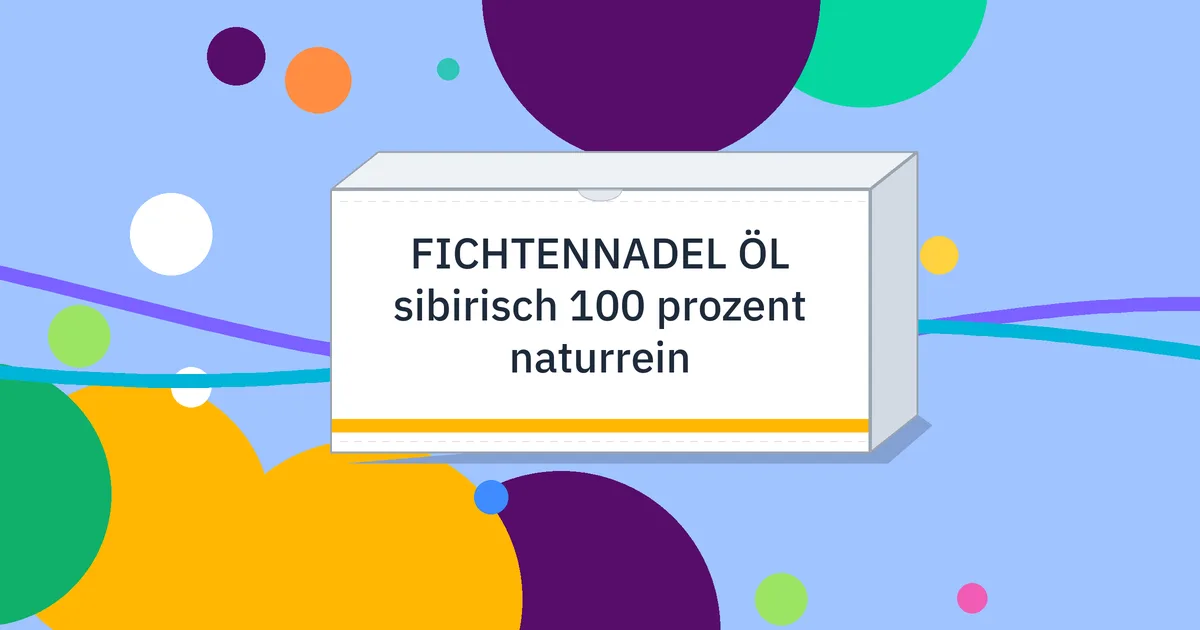Symbolbild: Packung mit der Aufschrift FICHTENNADEL ÖL sibirisch 100 prozent naturrein (PZN 07798774) – Verfügbarkeit und Bezug in Apotheken in Frankfurt am Main