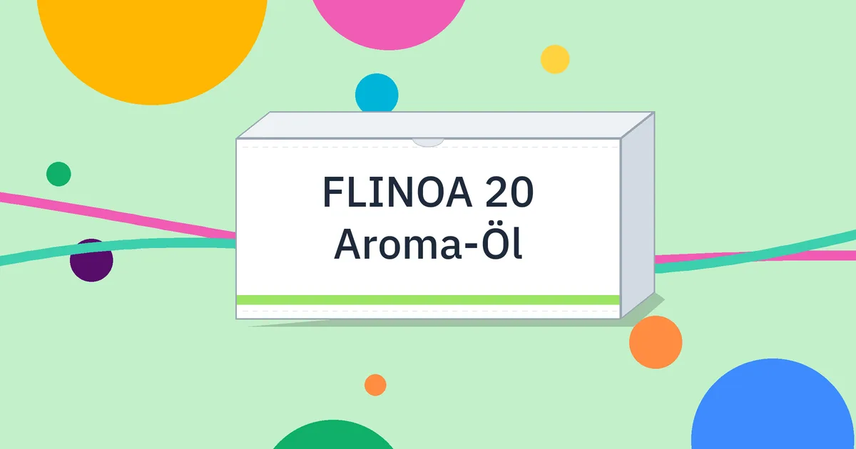 Symbolbild: Packung mit der Aufschrift FLINOA 20 Aroma-Öl (PZN 19845622) – Verfügbarkeit und Bezug in Apotheken in Frankfurt am Main