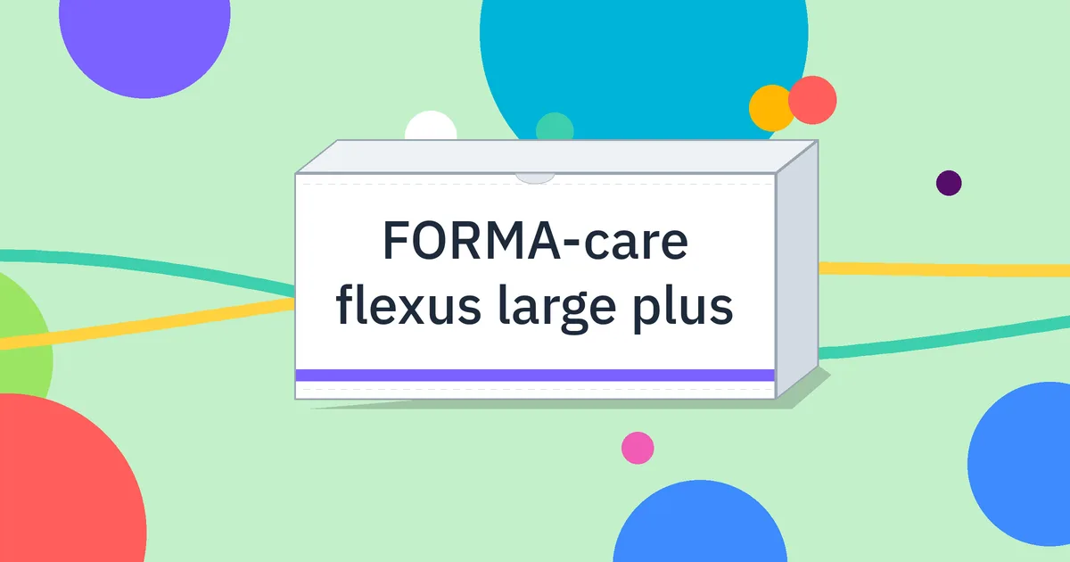 Symbolbild: Packung mit der Aufschrift FORMA-care flexus large plus (PZN 04778328) – Verfügbarkeit und Bezug in Apotheken in Frankfurt am Main